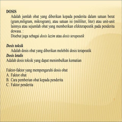Dosis farmasetika | PPT