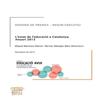 L’estat de l’educació a Catalunya. Anuari 2013 | PDF
