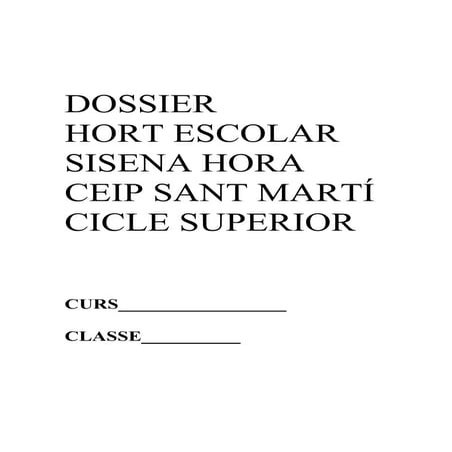 Dossie rseguiment treball hort | PDF