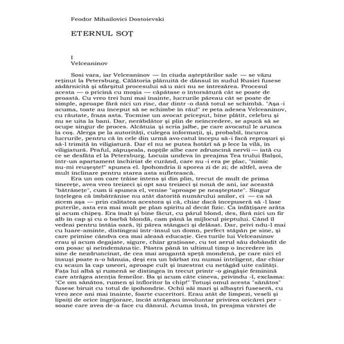 Dostoievski, feodor eternul sot | PDF