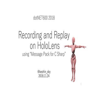 Recording and Replay on HoloLens [dotNET 600] | PPT