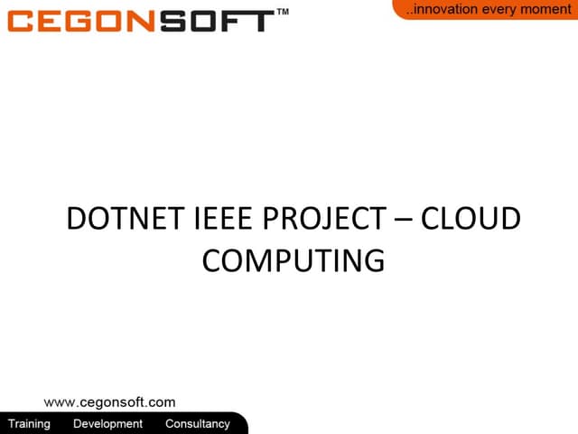Dotnet Ieee Projects In Cloud Computing Ieee Dotnet Cloud Computing 4500