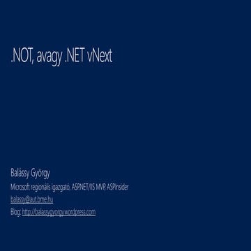 .NOT, avagy .NET vNext | PPT