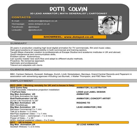 Dotti colvin CV 2020 | PDF