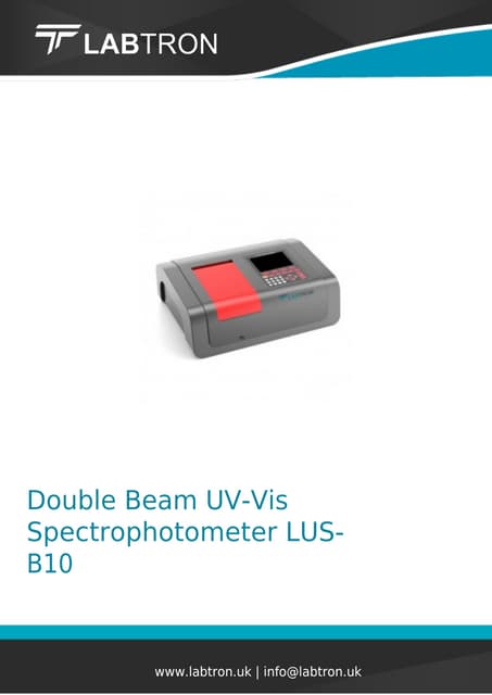 UV-VIS Double Beam Spectrophotometer | PDF