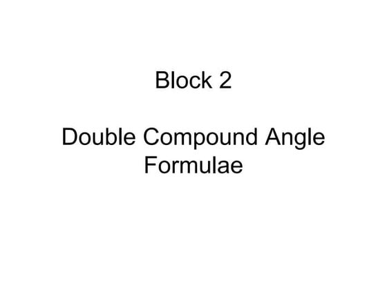 More compound angle formulae | PPT