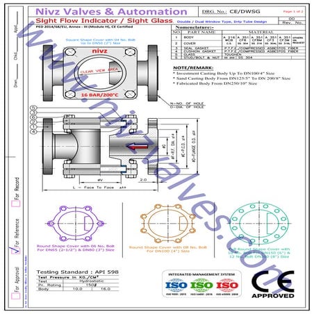 Double Window Sight Glass, Sight Flow Indicator | PDF