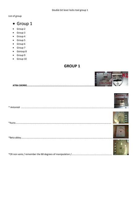 Double bit locks group 2 | PDF