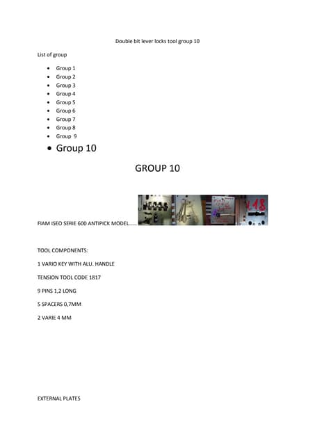 Double bit locks group 4 | PDF
