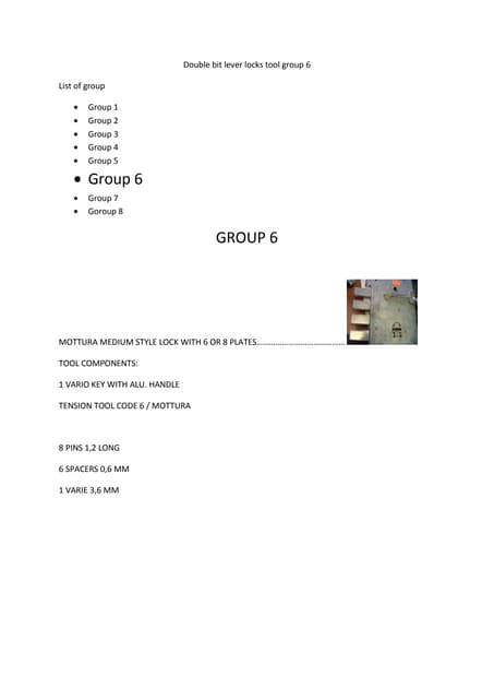 Double bit locks group 2 | PDF