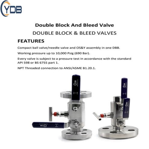 Double Block And Bleed Valve - ydbvalves | PDF