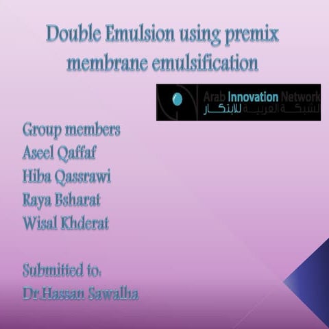 "Double emulsion" | PPTX