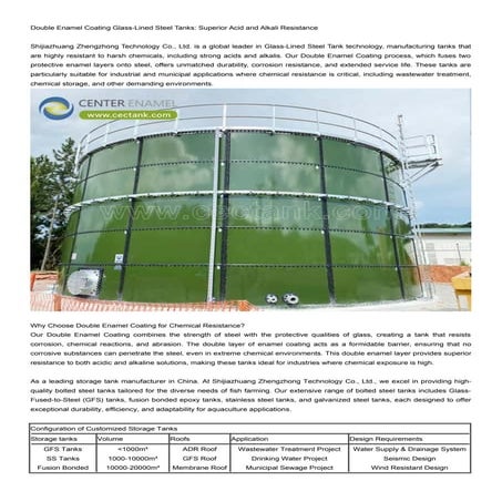 Double Enamel Coating Glass-Lined Steel Tanks Superior Acid and Alkali ...