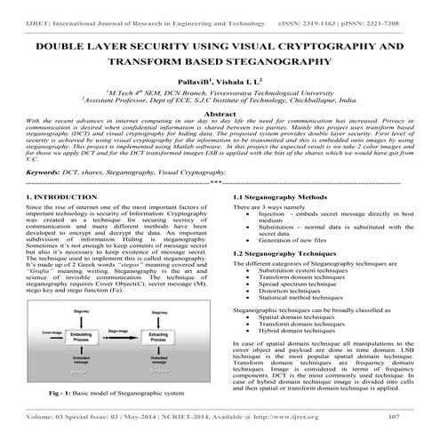 Double Layer Security Using Visual Cryptography And Transform Based