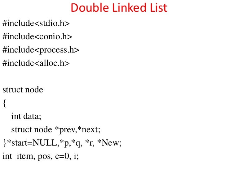 Double linked list