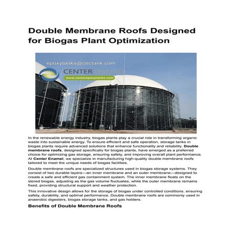 Double Membrane Roofs for Cutting-Edge Biogas Facilities.docx