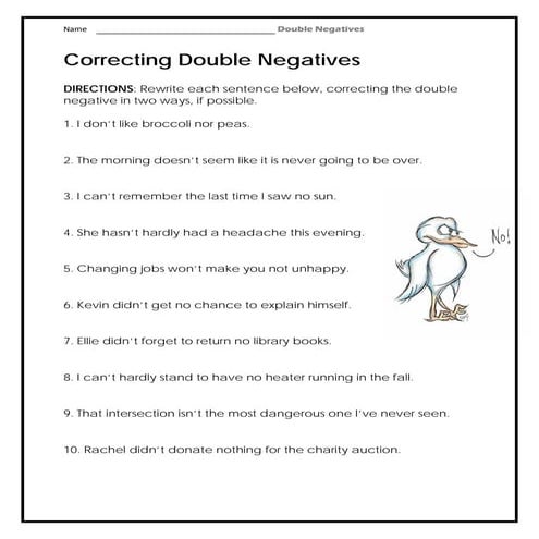Double negatives 13-student | PDF