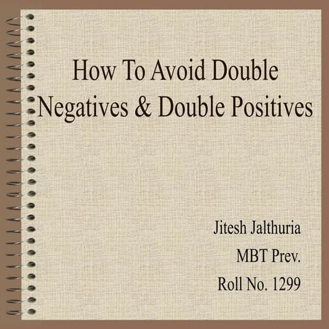 Double negatives | PPT