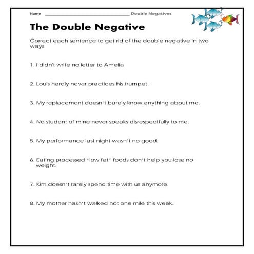 Double negatives 18-student | PDF