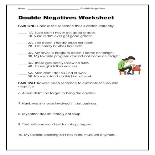 Double negatives 21-student | PDF