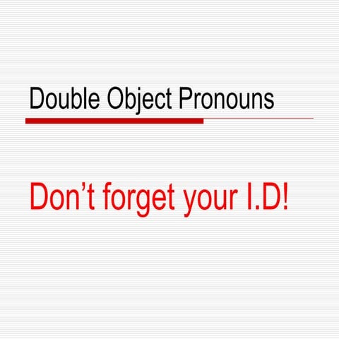 Double object pronoun | PPT