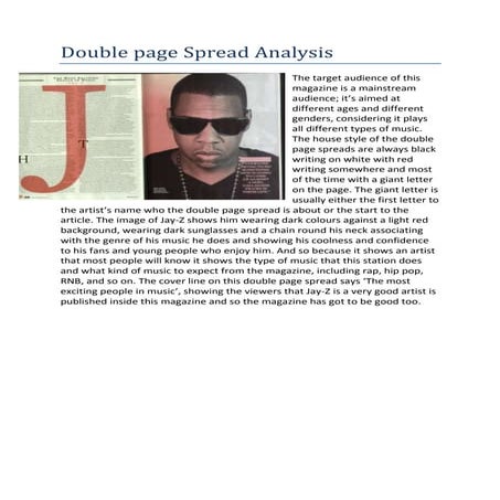 Double page spread analysis | DOCX