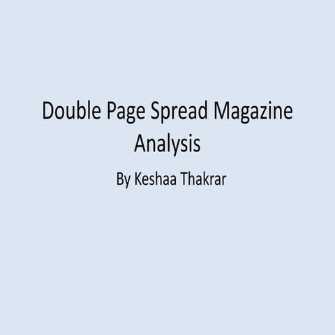 Double page spread analysis | PPT