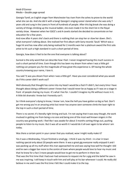 Double page spread article q&a | DOCX