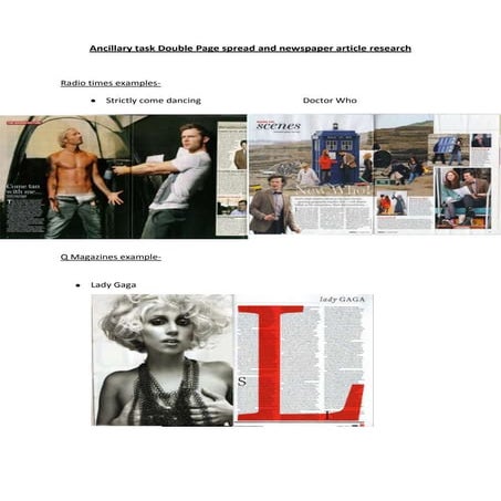 Double page spread and newspaper article research | PDF