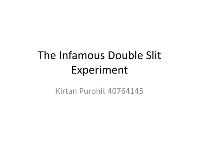Young's double slit experiment | PPTX