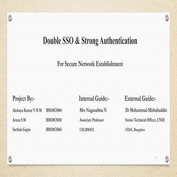 Single Sign-On & Strong Authentication | PPT