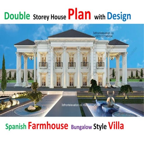 Double Storey House Plan with Design Two level Spanish Farmhouse Villa.pdf