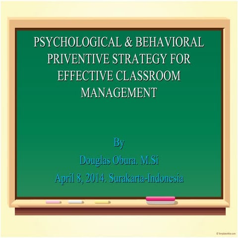 PSYCHOLOGICAL & BEHAVIORAL PREVENTIVE STRATEGY FOR AN EFFECTIVE ...