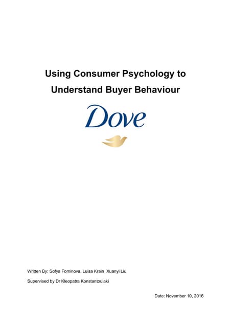 Brand positioning model (Dove case study) | PDF