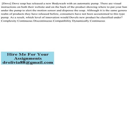 [Dove] Dove soap has released a new Bodywash with an automatic pump. .pdf