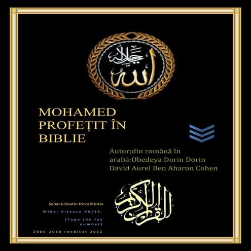 Dovezi Biblice Profetii Despre Profetul Mohamed | DOCX