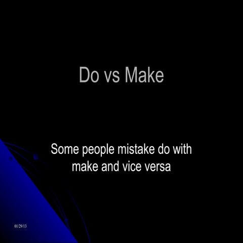 Do vs make | PPT | Food & Drink