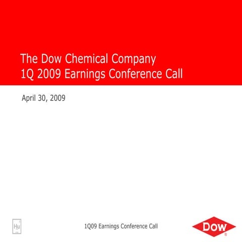 Q1 2009 Earning Report of Dow Chem Co. | PDF