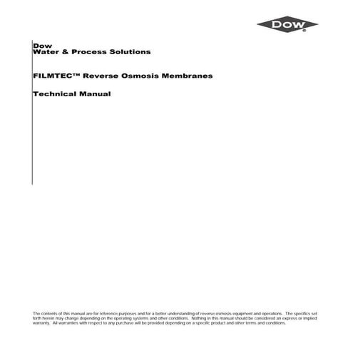 Water treatment Dow guide | PDF