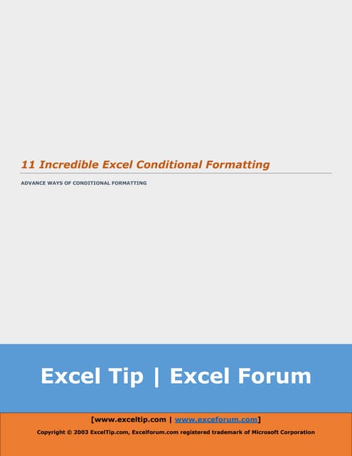 Download 11 Incredible Excel Conditional Formatting Tricks Pdf