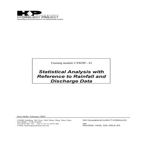 Statistical analysis of rainfall data | PDF