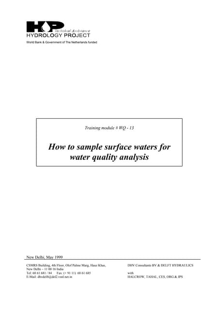 Water sampling ppt | PPTX