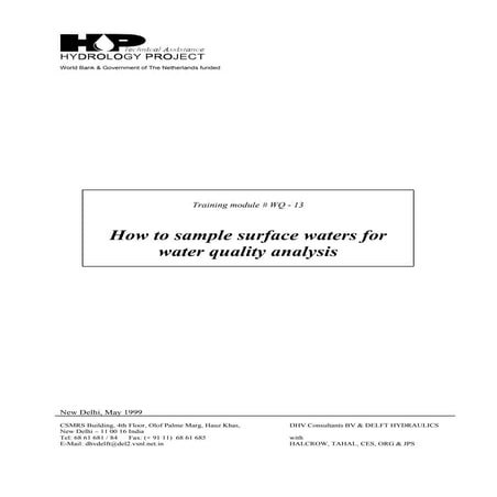 Download-manuals-water quality-wq-training-13howtosamplesurfacewaters | PDF