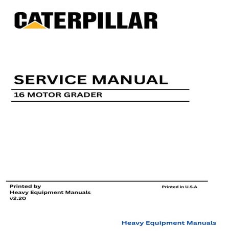 16 caterpillar motor grader service repair manual 49G | PDF