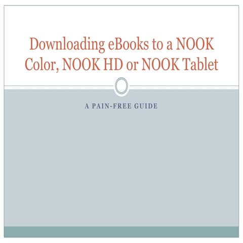 Downloading eBooks to a NOOK Color, NOOK HD or NOOK Tablet | PPT