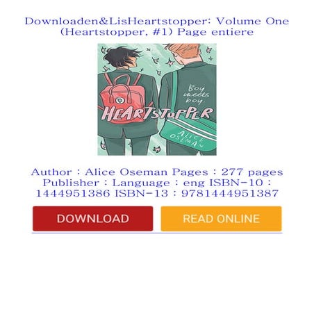 Downloaden&Lis Heartstopper: Volume One (Heartstopper, #1) Page entiere ...