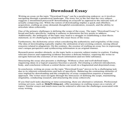 Download Essay | PDF