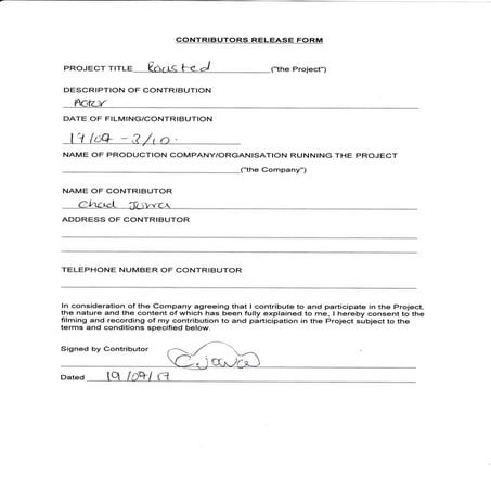 Contributor release form liv | PDF