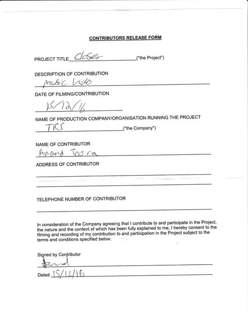 Contributor Release Form | PDF