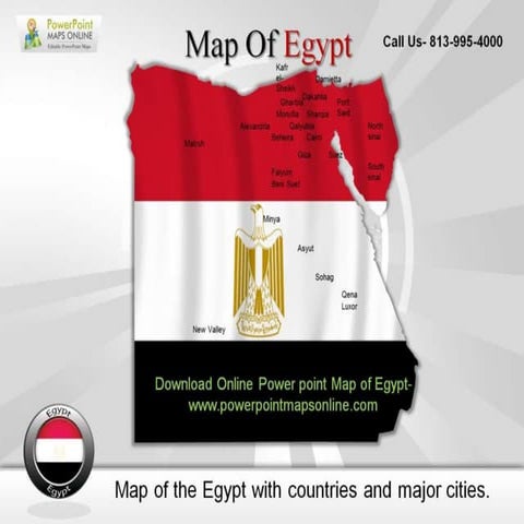 Online Download Online Powerpoint Map of Egypt | PPTX